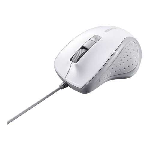 バッファロー マウス 有線 BlueLED 静音 ホワイト BSMBU308WH 【対応機種】USB Type-A端子をもつパソコン,タブレット,ゲーム機 インターネットが快適なブラウジングボタン 高感度BlueLED搭載 クリック音が気に...