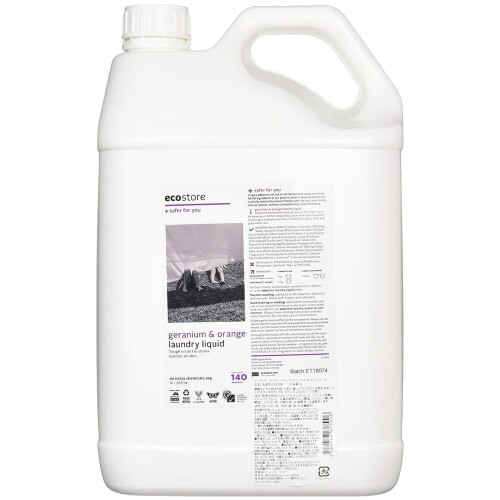 ecostore(エコストア) ランドリーリキッド 5L 洗濯洗剤 洗剤 液体 肌にやさしい 大容量 詰め替え 衣類に優しいのはもちろん、汚れ落ちもスッキリで毎日のお洗濯がストレスフリーに!毎日の汗や皮脂汚れをしっかり落とす、濃縮液体タイプ...