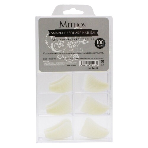 MITHOS スマートチップスクエアナチュラル 100P #1~#10各10P 商品サイズ (幅×奥行×高さ) :150×20×83 内容量:100枚 装着面は薄く柔軟性があり、爪や練習用ハンドにフィットしやすく、先端に向かってフォルムが崩...
