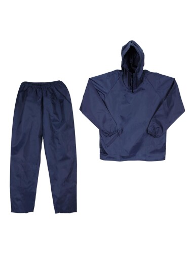 福徳産業 ヤッケ 上下セット M ネイビー 撥水加工 防雨 防風 メンズ レディース 男女共用 やっぱこれやっけ #9600 Mサイズ:身長/160cm〜165cm 胸囲/84cm〜92cm　 ※伸び縮みしないタイプです。インナーが厚手の場...