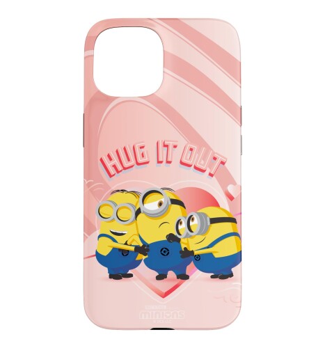 ミニオンズ Hug It Out スマホケース iPhone 15 用 Bob, Dave, and Stuart spread Valentine love with a big group hug! Standing together ...