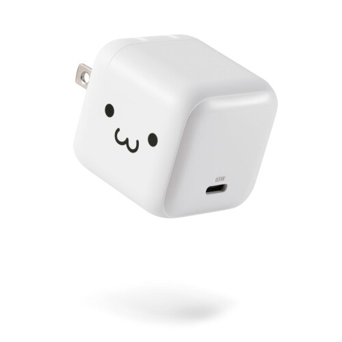 エレコム 65W 充電器 Type-C コンセント 急速 PD対応 スイング式プラグ採用 PSE技術基準適合 しろちゃん EC-AC12465WF USB Type-C(TM)ポートを搭載したAC充電器です。 対応するスマートフォンやタブレ...
