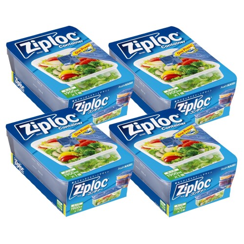 Ziploc ジップロック コンテナー 長方形 1900ml 1個入×4個セット 冷凍からレンジ調理までOK! ブラント名:ジップロック メーカー名: 旭化成ホームプロダクツ 商品の重量: 0.46kilograms 内容量: 460 g ...