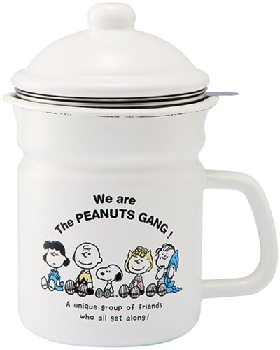 豊琺瑯 PEANUTS ホーローオイルポット ホワイト サイズ：約W17.5 D12.5 H20.8 SNJ-2311 満水容量:約1.4L/実容量:活性炭カートリッジを使用時は約0.7L、使用しない時は約1.1Lです/活性炭カートリッジ(...