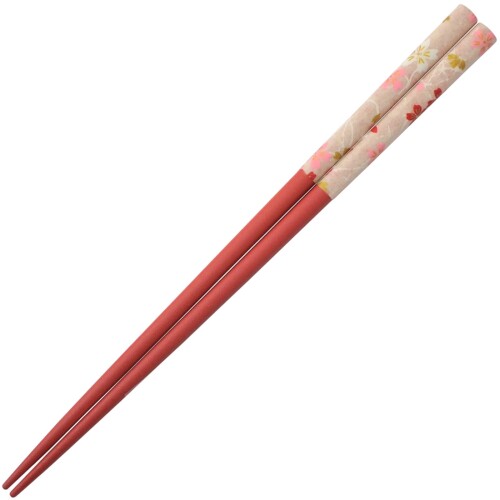 サンライフ 「和紙 」 箸 大人 長い 22.5cm うらら 天然木 赤 日本製 H-06054 商品サイズ:約22.5cm 商品重量:約15g 素材:天然木,塗装-アクリル 生産国:日本 若狭塗箸は、福井県小浜市若狭地方で生産され、塗り箸...