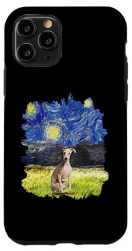 iPhone 11 Pro Starry Night Impressionist - ドッグアート イタリアン グレイハウンド スマホケース イタリアのグレイハウンドがお好きですか? 面白いことわざとイタリアン グレイハウンド アパレルは、...