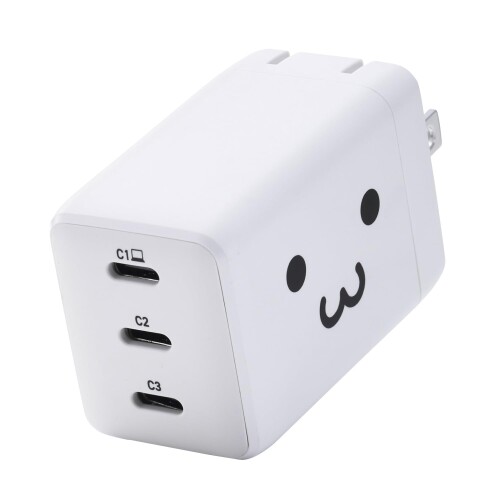 エレコム 充電器 合計65W 3ポート Type-C USB PD対応 スイング式プラグ採用 しろちゃん EC-AC11267WF 3つの出力ポートを搭載。用途に合わせて接続先を使い分けられるから、スマートフォンやノートパソコン、タブレット...