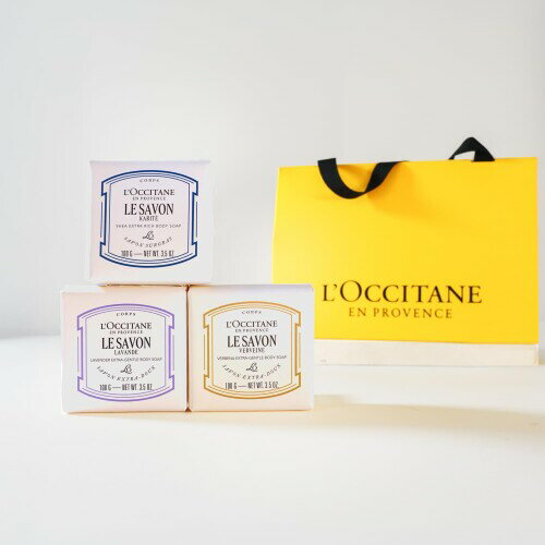 ロクシタン(L'OCCITANE) ル サボン ソリッドソープ ギフトセット 石鹸 100g×3個 ボディソープとしても使える、肌にうるおいを残すソープ(石けん)3点セット。 乾燥しがちな肌におすすめです。 ショッパー兼ボックスに入れてお届...