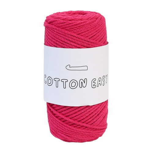 Knit Wit 韓国コットン編み糸 (COTTON EASY -コットンイージー-) 1玉 約200g ホットピンク(Hot pink) KNW-CE23 約200g(約10gほどの誤差が生じる場合があります) 素材:リサイクルコットン ...