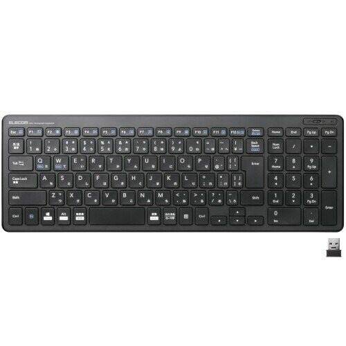 エレコム ワイヤレスキーボード コンパクト テンキー付 パンタグラフ式 薄型 ブラック TK-FDP099TBK/EC 一枚板のように美しい最薄部6.5mmの無線薄型コンパクトキーボードです。 安定した通信で快適に操作できる2.4GHzのワ...