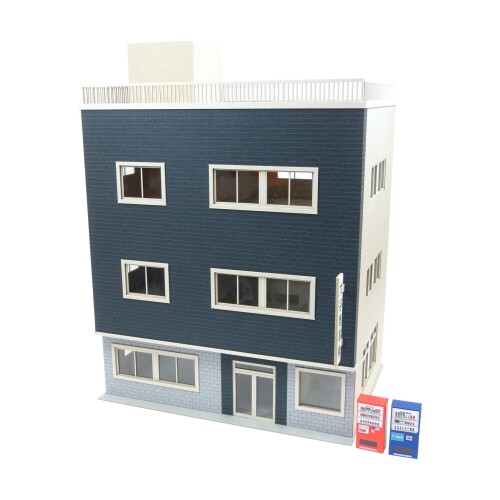 さんけい 情景シリーズ 1/80 ビル-6 ペーパークラフト MK05-57 1/80サイズのペーパークラフトキット。HOゲージのストラクチャーとしてもお使い頂けます。繊細にレーザーカットされた硬質紙を貼り重ねて組立てるだけで、塗装する必要...