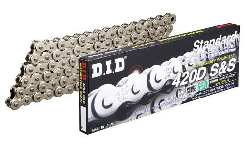 D.I.D(大同工業)バイク用チェーン クリップジョイント付属 420D-112RB S&S(シルバー) 二輪 オートバイ用 品番:420D カラー:シルバー リンク数:112 ジョイント:RJ(クリップ)タイプ ■信頼のブランド、D.I....