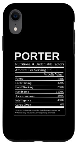 Porter Nutrition Facts 面白くて皮肉な名前入り スマホケース iPhone XR 用 Porter nutritional facts Porterという名前のお気に入りの人のための面白い名前。 この皮肉なノベルティ ...