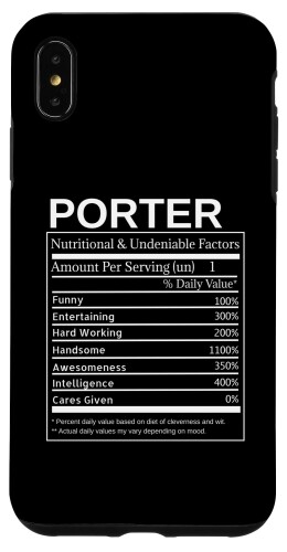 Porter Nutrition Facts 面白くて皮肉な名前入り スマホケース iPhone XS Max 用 Porter nutritional facts Porterという名前のお気に入りの人のための面白い名前。 この皮肉なノベ...