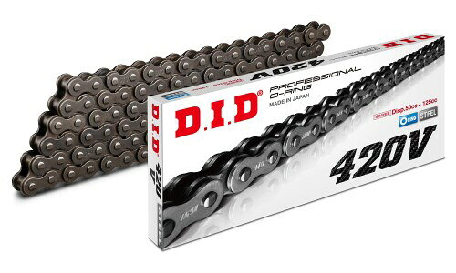 D.I.D(大同工業)バイク用チェーン カシメジョイント付属 420V-108ZB STEEL(スチール) O-リング 二輪 オートバイ用 品番:420V カラー:スチール リンク数:108 ジョイント:ZJ(カシメ)タイプ ■日本車両メー...