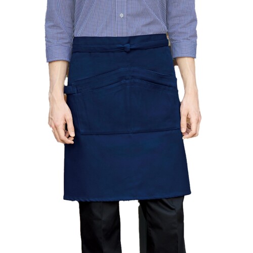 アルべ エプロン 腰下 カフェ風 膝丈 オックス イージーケア Wポケット 飲食 制服 レストラン ARBE T8335 C-3 ブルー Fサイズ 幅広いスタイルに調和する、シックなカラー展開の腰下エプロン。 しっかりとふくらみのある素材で...