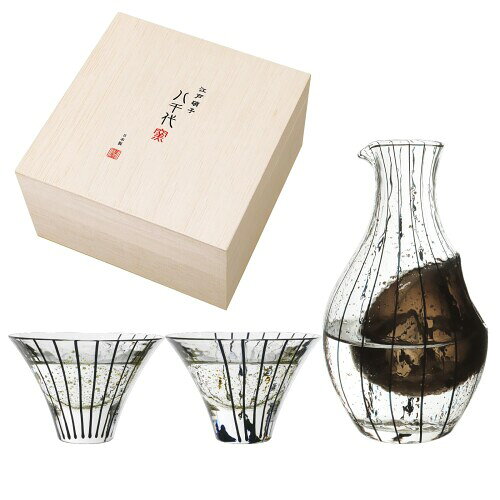 東洋佐々木ガラス 酒器セット 江戸硝子 八千代窯 冷酒セット 日本製 酒杯 日本酒グラス カラフェ セット ギフト プレゼント G641-M82 本体サイズ:(冷酒カラフェ)約[ファイ]4.5×H16.5cm、最大径約9.6cm、(杯)約[...
