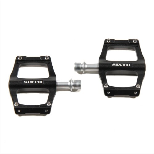 SIXTHcomponents(シックスコンポーネンツ) PD-03 CNC Pedal Black ボディ:AL7075 アルミニウム カラー:サンドブラストブラックアルマイト サイズ:W68mm xL91mm 踏み面:両面 軸受:トリプ...