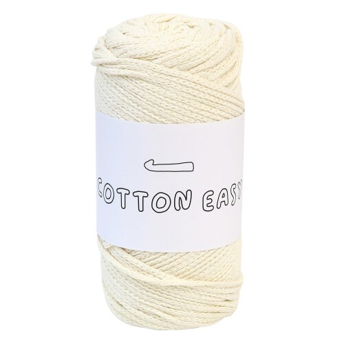 Knit Wit 韓国コットン編み糸 (COTTON EASY -コットンイージー-) 1玉 約200g アイボリー(ivory) KNW-CE1 約200g(約10gほどの誤差が生じる場合があります) 素材:リサイクルコットン 70% /...