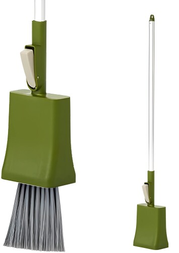 日本クリンテック(Nihon Clean tech) STAND. フリースタンディングブルームS グリーン 幅9.5cm 全長67cm 立つほうき 玄関 車庫 倉庫 【サイズ】W95×D60×H670mm 【材質】柄:アルミニウム、植毛ベ...