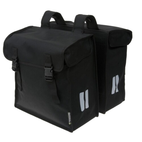 BASIL(バジル) バッグ マーラ ペア ブラック XXL 35X18X36 47L カラー:ブラック 35×18×36cm ペア 容量:47L バイク用ダブルバッグ 裏面に防水加工を施したポリエステル素材 夜間の安全性を高める反射素材ス...