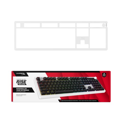 HyperX Alloy Rise専用 交換用トッププレート マグネット式 ホワイト 日本正規代理店品 マグネット式でツール不要で取り外し可能。簡単にキーボードをカスタマイズ 丈夫なアルミニウム製 音量調整のロータリーノブが付属 保証期間:...