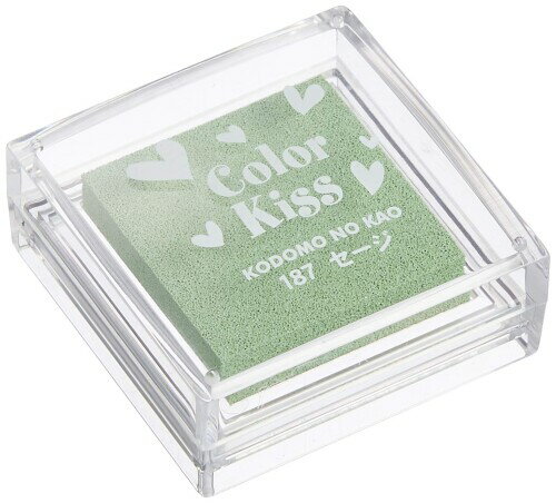 こどものかお カラーキス セージ 4111-187 本体W40xD40xH17mm 生産国:日本 顔料系水性インク(ゴールド、シルバーのみ顔料系油性インク)/カラーバリエーションが豊富で色あせしないインク。乾きが遅いのでエンボスに最適。用途...