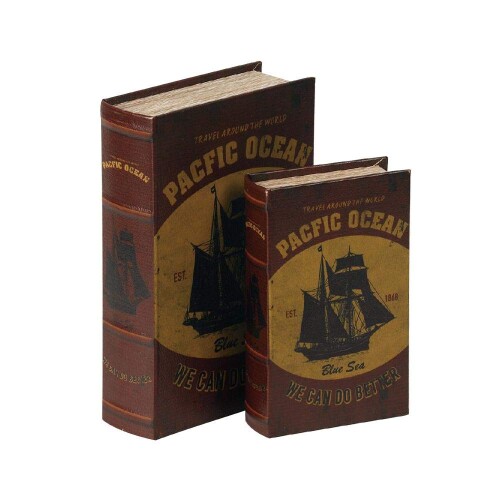 東洋石創 小物入れ BOOK BOX 表紙オープンタイプ 2個セット 28432 サイズ:(大)約18×27×7cm、(小)約13×21×5cm 本体重量:約0.95kg 材質:MDF 原産国:中国 古い洋書がデザインのブック型のボックス ...