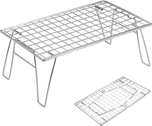 キャンピングムーン(CAMPING MOON) フィールドラック 薄型 ステンレス製 本体T-235A 寸法:使用時/約60×35×23cm、収納時/約60×35×2cm、天枠深さ(内寸)/約0.9cm 商品内容:フィールドメッシュラック単...