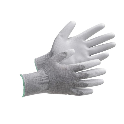 (ミドリ安全) 品質管理 手袋 作業用 静電気拡散 フィット 柔軟性 NP180DC 薄手 M 10双/袋 [素材] 手袋:ポリエステル(カーボン導電糸入り)、ゴム　すべり止め:ポリウレタン　18ゲージシームレス編み [入数] 10双 [リ...