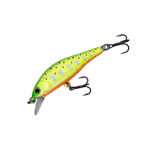 流翠 47HS サイトアマゴ 水受けの良いリップとフラットサイドボディで、移動距離を抑えたキレの良いアクションと強い流れの中でも飛び出しにくくより細かくアクションが可能な為、ヒットチャンスが拡大します。渓流域の幅広いエリア、シチュエーション...