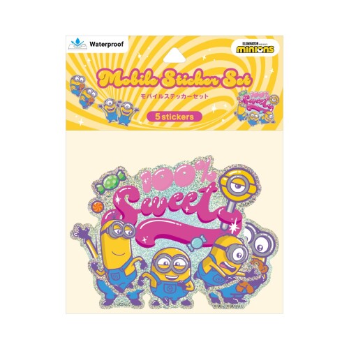 グルマンディーズ 『怪盗グルー／ミニオンズ』シリーズ モバイルステッカー Sweet Vibes MINI-508A スマホケースに挟むこともできるスマホサイズにぴったりなデコレーションステッカーセットです。 安心な濡れ・汚れに強い耐水コー...