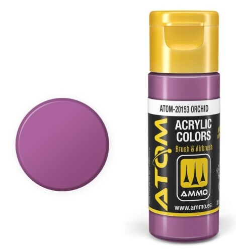 アモ アトムカラー オーキッド 20mL ホビー用塗料 AMOATOM-20153 容量:20mL アトムカラーはアモが独自に開発した、超微細顔料を使用した全く新しい水性カラーシリーズです。 筆でもエアブラシでも使用できるよう特別に配合され...