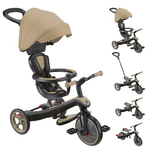 GLOBBER グロッバー エクスプローラー トライク 4in1 ベビーカー サンド トレーニングバイク 三輪車 10か月から WLGB634231JPT 4つのモードで長く楽しめる: オールインワンの乗用玩具で、お子さまの成長に合わせて長...