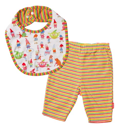 (オイリリ−) スタイ(リバーシブル) と長パンツのセット ベビー ベビー服 エプロン スタイ 長パンツ カットパンツ 日本製 ボーダー 黄色 緑 80cm 日本製で安心です。 小人柄とボーダーの両面を楽しめるスタイ。 お出掛けシーンでもお...