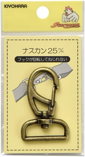 清原 サンコッコー ナスカン 1個入 幅40mm 本金ゴールド SUN13-203 フックが回転してねじれないナスカンです。 商品本体サイズ:幅約40mm 入数:1個 素材:ダイキャスト・硬鋼線 生産国:日本 フックが回転してねじれないナス...