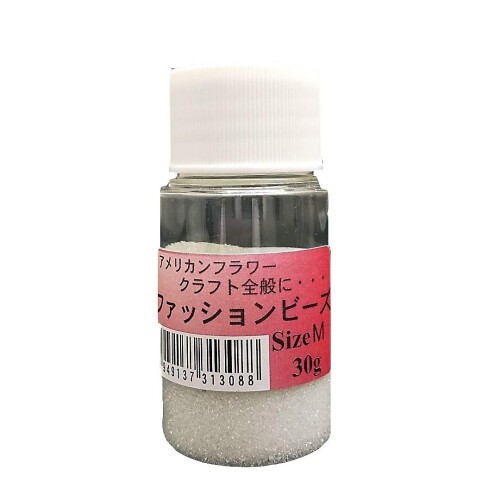 亀島商店(Kameshima) ファッションビーズ 容器入 M 30g 半透明 球状研磨のガラス製ビーズ 各種アート(アメリカンフラワー ■ディップアート ■各種レジン ■手芸 ■ミニチュア ■ジオラマ)の水滴表現などの繊細なパーツ作りをは...
