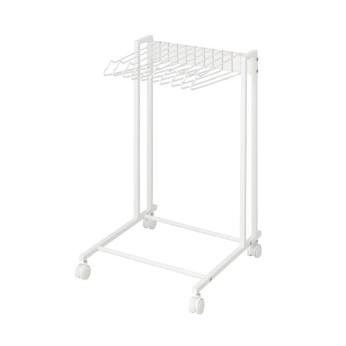 ベルカ(Belca) スラックスハンガーラック ホワイト 幅42×奥行43×高さ71cm 耐荷重5kg サッと取り出せる 10本掛け 角パイプ 衣類収納 スイング式 キャスター付き KP-SH10-W 製品サイズ / 幅42×奥行43×高さ...