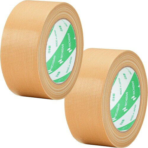 ニチバン 布粘着テープ No.121N 50mm×25m 2巻 黄土 121N-502P 【仕様】テープサイズ:幅50mm×長さ25m テープ厚:0.23mm 巻心径:76mm 基材:ポリラミ(スフ+PET) 粘着剤:ゴム系(無溶剤) 【そ...