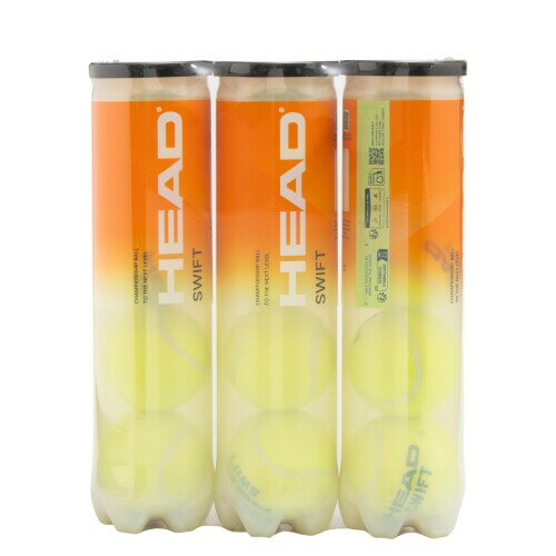 3X4B HEAD SWIFT - 6DZ 1パック=3缶シュリンク包装 1缶=4球入り レクリエーショナルや練習球として使用できます。 1パック12球なので、1面使用時に十分な球数 HEAD SWIFTは、耐久性のあるオールコート用ボール...