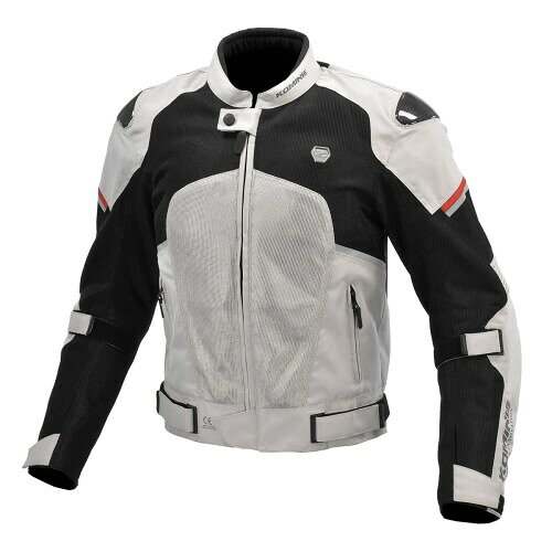 (KOMINE) バイク用 ジャケット JK-1573 プロテクトカーボンメッシュジャケット 07-1573 メンズ Light Grey Black 3XL 軽量で高強度なカーボンショルダープロテクターを持つハーフメッシュジャケット。肩・...