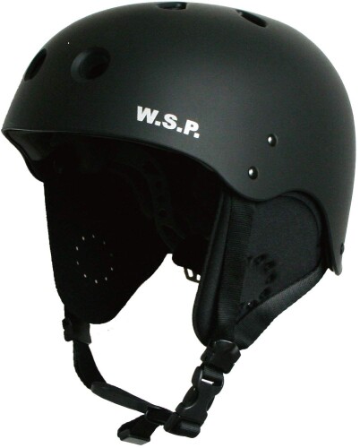 W.S.P ウォータースポーツ用ヘルメット ウォーターゲーム マットブラック L 13429 Lサイズ(56-63cm) サイズ展開:S,M,L 重量:450g 用途:ウォータースポーツ専用 機能:アゴパッド・イヤーパッド着脱可、サイズ調整...
