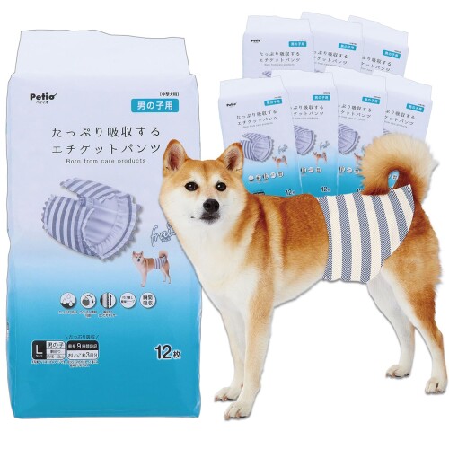 ペティオ (Petio) 犬用オムツ フレス たっぷり吸収するエチケットパンツ 男の子用 L12枚 ケース販売 マーキングやそそうの対策に。 商品紹介 たっぷり吸収するエチケットパンツ。吸収量だけではなく、吸収スピードも早く逆戻りもしにくい...