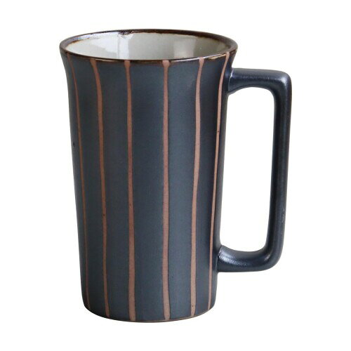 アワサカ(Awasaka) 「 ビッグマグ 」 十草黒 ビアマグ 陶器 カップ ジョッキ 泡立ちクリーミー 直径約8.5×高さ13cm 容量約500ml 電子レンジ 食洗機対応 日本製 PM88-C01K 商品サイズ:約8.5×8.5×13...