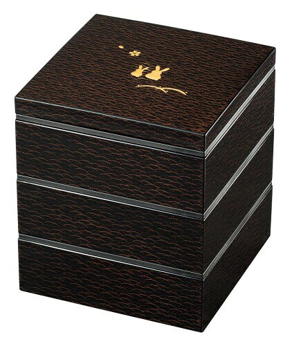 宮本産業 重箱 5.0 三段重 地紋 うさぎ シール蓋付 2500ml ブラック 本体サイズ:約15×15×17cm 素材・材質:ABS樹脂 原産国:日本 電子レンジ対応:不可 電子レンジ対応:不可 食器洗い機対応:不可 総容量:2500m...