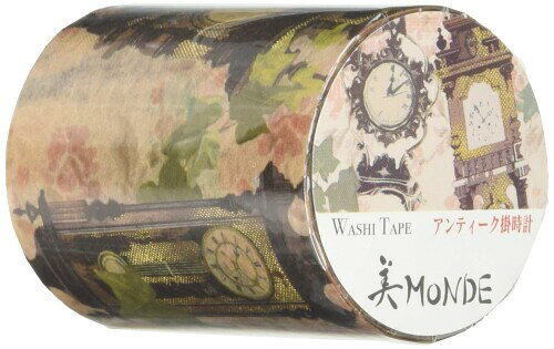 カミイソ産商 マスキングテープ アンティーク掛時計 50mm×3m GR-4072 原材料 和紙、箔 製品サイズ 50mm×3m 国産和紙を使用 使い方はアイデア次第 ■商品の個包装に 手でちぎる事ができるので、どなたでも手間なく簡単に貼れ...