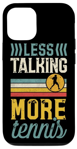 iPhone 13 Less Talking More Tennis レトロヴィンテージスタイルテニスクラブ スマホケース このLess Talking More テニスコレクションは、かわいいテニスアクセサリー、トレンディなアウトドアテニ...