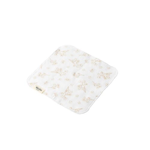 Wellis BABY Premium organic Burp cloth Mommy Cotton flower 1枚(WellisBABYマミータオル コットンフラワー) ロングパイルで柔らかな肌ざわりのオーガニックスーピマコットンを...