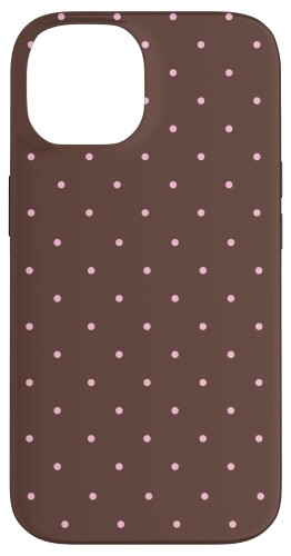 Brown and Pink Polka Dots Classic Polkadots Boho Simple スマホケース iPhone 14 用 Cute design features classic polka dots patte...