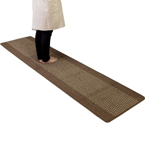 オカ(OKA) 優踏生洗いやすい キッチンマット 約60cm×252cm ブラウン (洗える 軽量 滑り止め クッション) 本体サイズ:約60cm×252cm(マットの高さ 約8mm) 本体重量:約1511g 素材・材質:ポリプロピレン10...